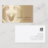 Electrician Elegant Bold Electric Plug Gold Icon Business Card | Zazzle