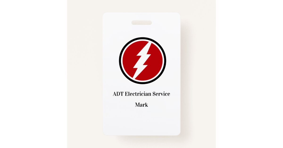 Electrician Employee ID Name Badges Template | Zazzle