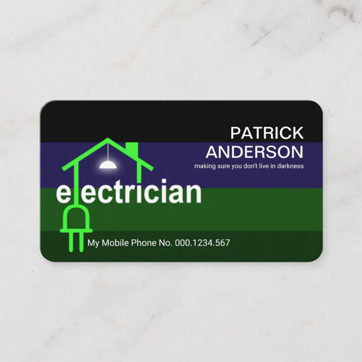 Electrician Home Plug Wiring Business Card | Zazzle