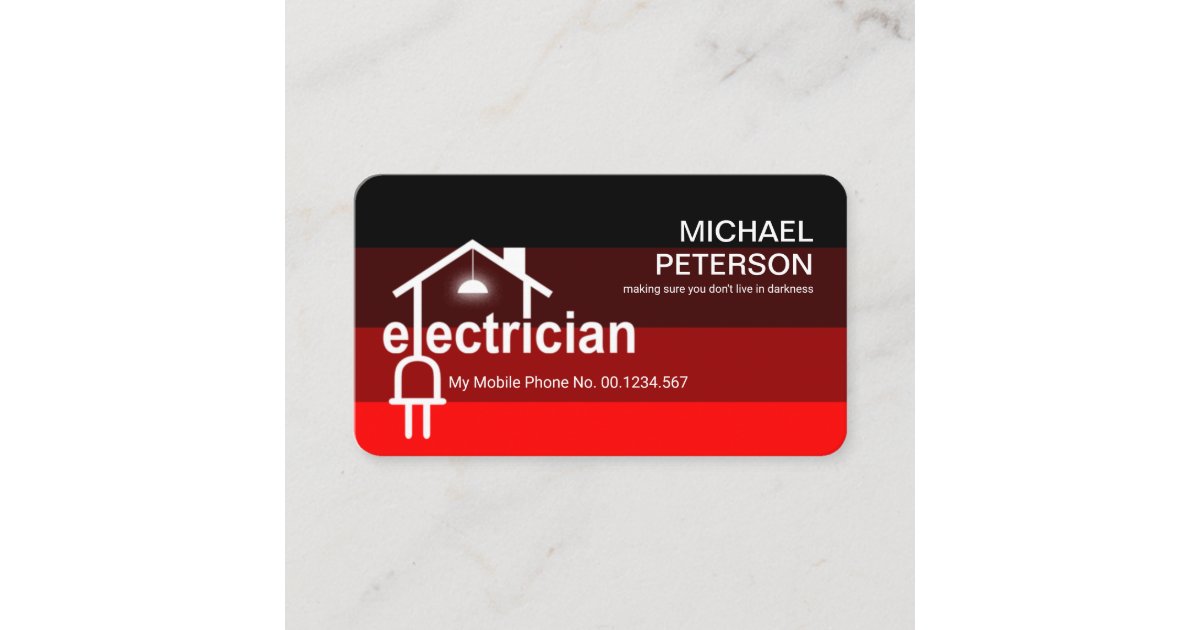 Electrician Home Power Plug Wiring Business Card | Zazzle