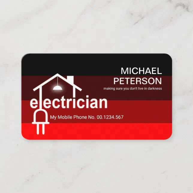 Electrician Home Power Plug Wiring Business Card | Zazzle