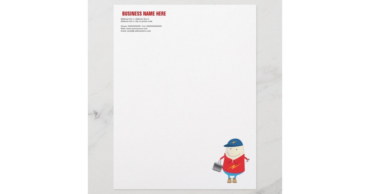electrician letterhead | Zazzle