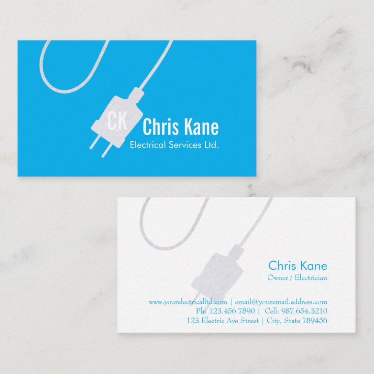 electrician logo design business card | Zazzle