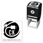 Electrician logo design self-inking stamp | Zazzle