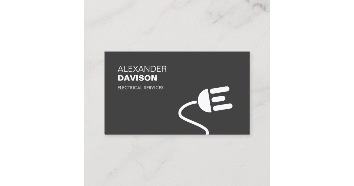 ELECTRICIAN LOGO MODERN BUSINESS CARD I | Zazzle