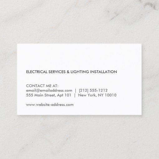 ELECTRICIAN LOGO MODERN BUSINESS CARD II | Zazzle