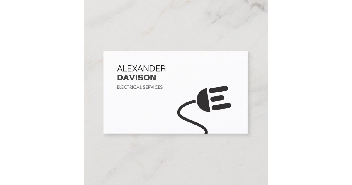 ELECTRICIAN LOGO MODERN BUSINESS CARD II | Zazzle