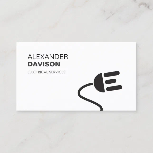 ELECTRICIAN LOGO MODERN BUSINESS CARD II | Zazzle