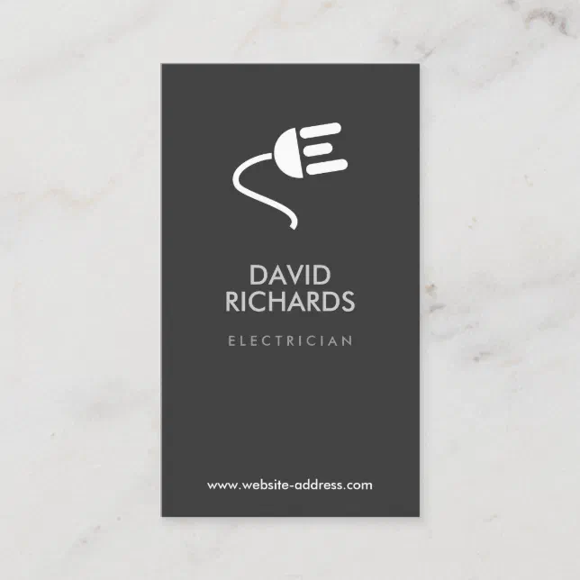 ELECTRICIAN LOGO MODERN BUSINESS CARD III | Zazzle