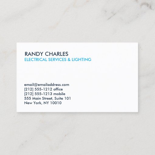 ELECTRICIAN LOGO MODERN BUSINESS CARD IN BLUE | Zazzle