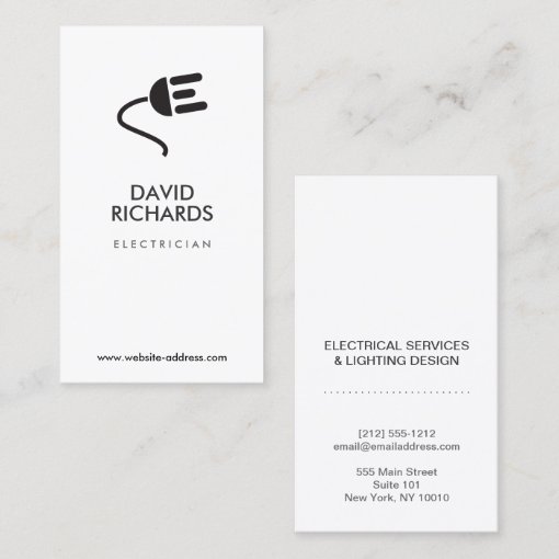 ELECTRICIAN LOGO MODERN BUSINESS CARD IV | Zazzle