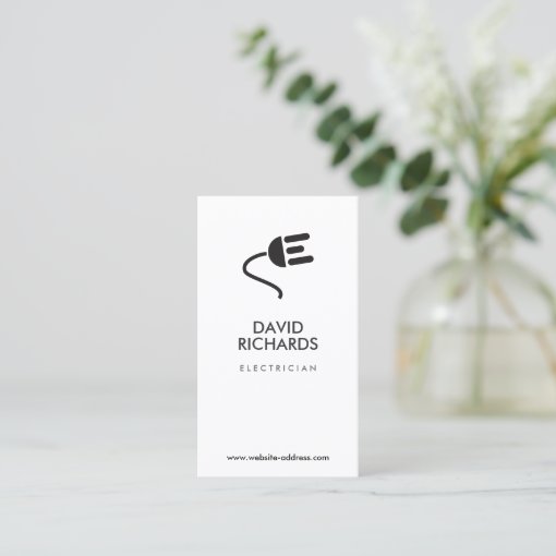 ELECTRICIAN LOGO MODERN BUSINESS CARD IV | Zazzle