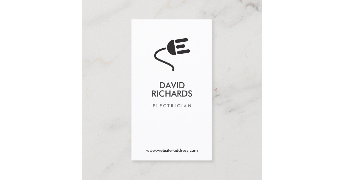 ELECTRICIAN LOGO MODERN BUSINESS CARD IV | Zazzle