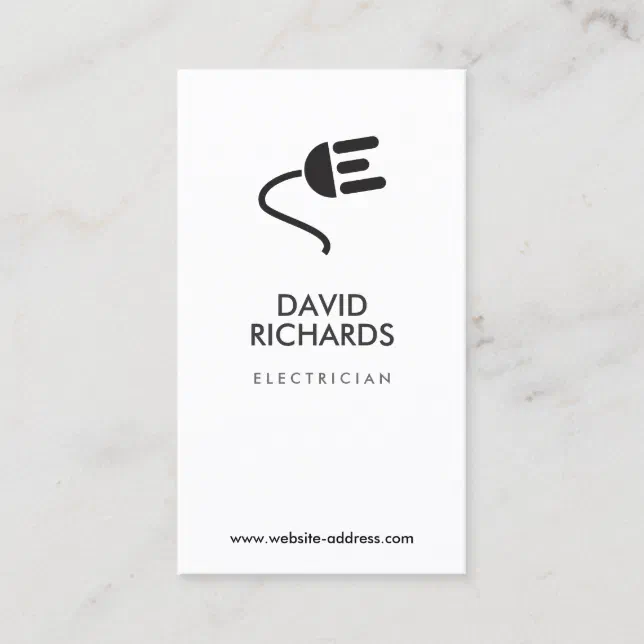 ELECTRICIAN LOGO MODERN BUSINESS CARD IV | Zazzle