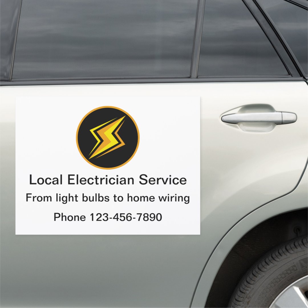 Electrician Modern Logo Mobile Car Magnets | Zazzle
