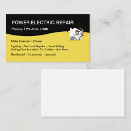 Electrician Power Repair Service Business Card | Zazzle