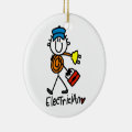 Electrician Stick Figure Ceramic Ornament | Zazzle