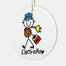 Electrician Stick Figure Ceramic Ornament | Zazzle