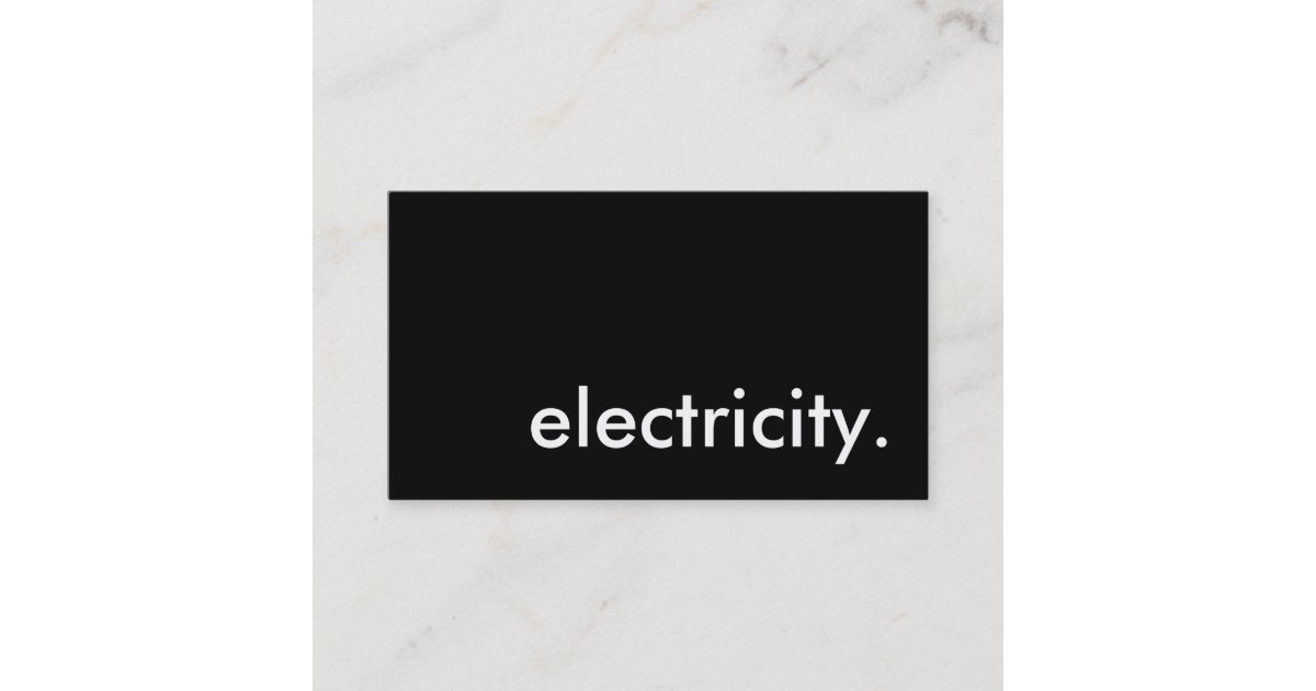 electricity. business card | Zazzle