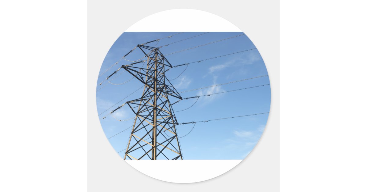 Electricity Pylon Classic Round Sticker | Zazzle