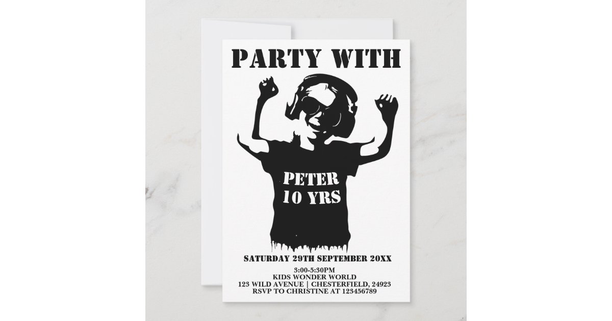 Electrifying Boys' Birthday Party Invitation Card | Zazzle