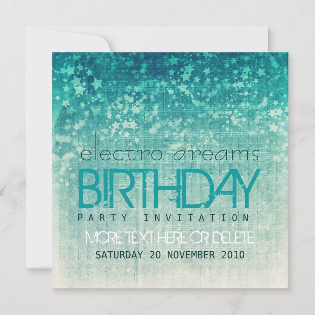 Electro Dreams Party Birthday Invitation | Zazzle