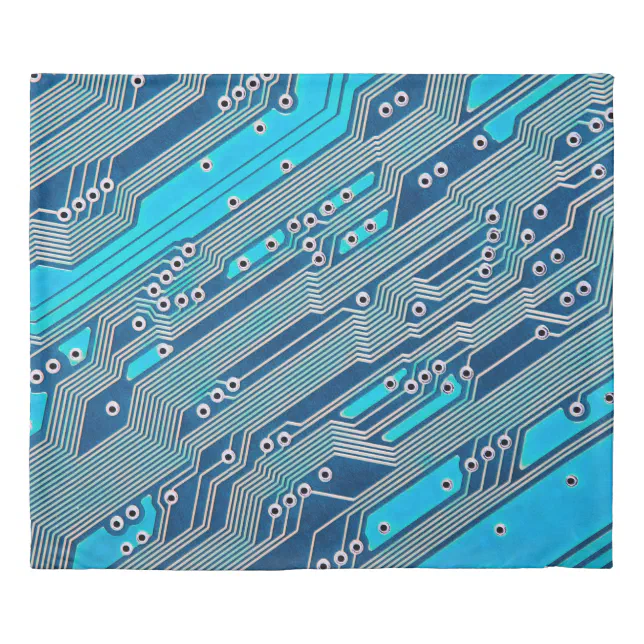 Electronic circuit board close up. circuit,board,b duvet cover | Zazzle
