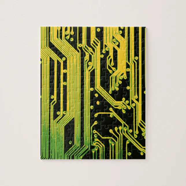 electronic circuit motif jigsaw puzzle | Zazzle