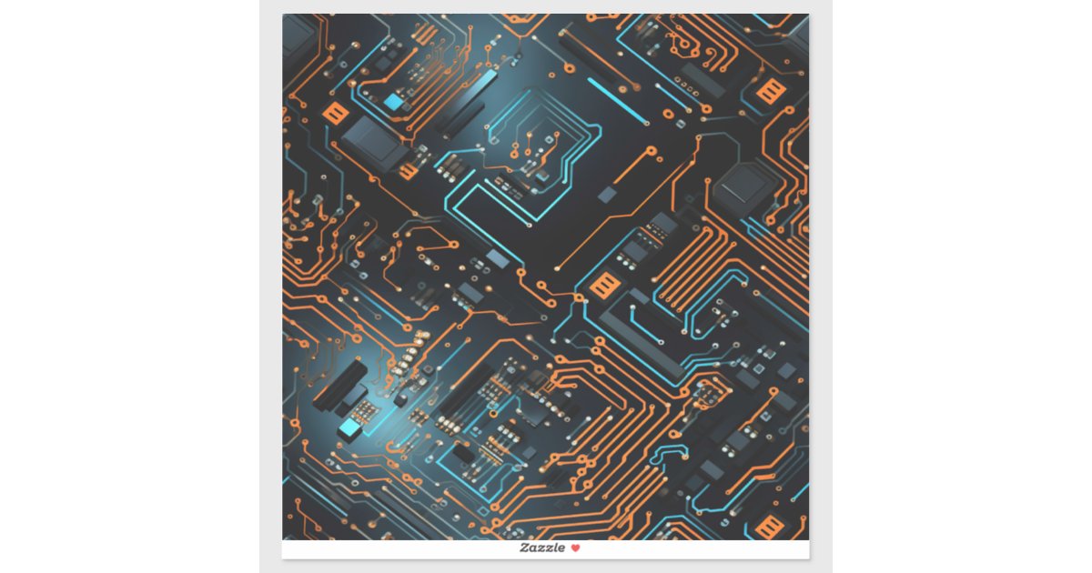 Electronic Circuit Vinyl Sticker | Zazzle
