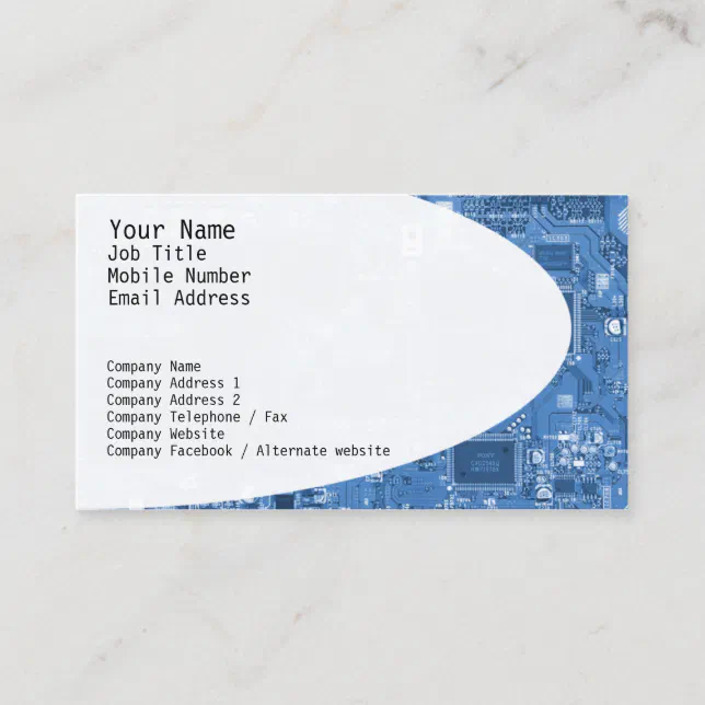 Electronic Circuits Blue Business Card | Zazzle
