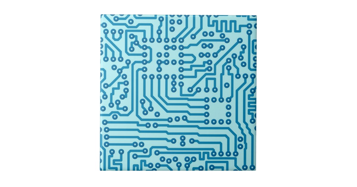 Electronic Digital Circuit Board Ceramic Tile | Zazzle