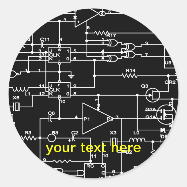 electronic project classic round sticker | Zazzle