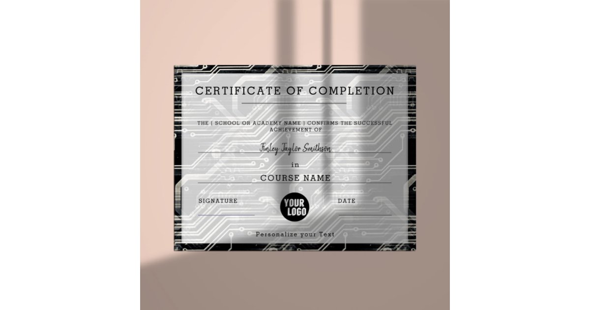 Electronics & Engineer Certificate of Completion | Zazzle