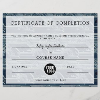 Electronics & Engineer Certificate of Completion | Zazzle