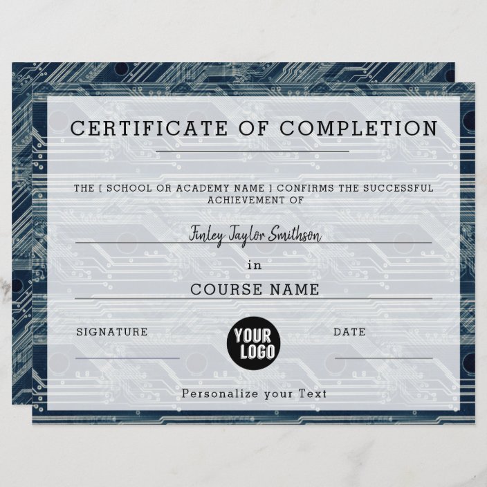 Electronics & Engineer Certificate of Completion | Zazzle.com