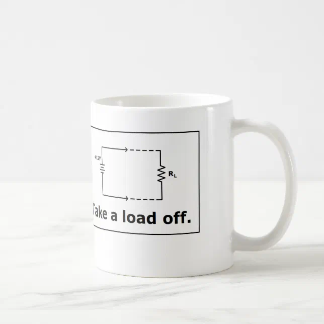 Electronics Pun Coffee Mug: Take a Load Off Coffee Mug | Zazzle