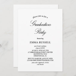 Elegance Script Graduation Party Invitation | Zazzle