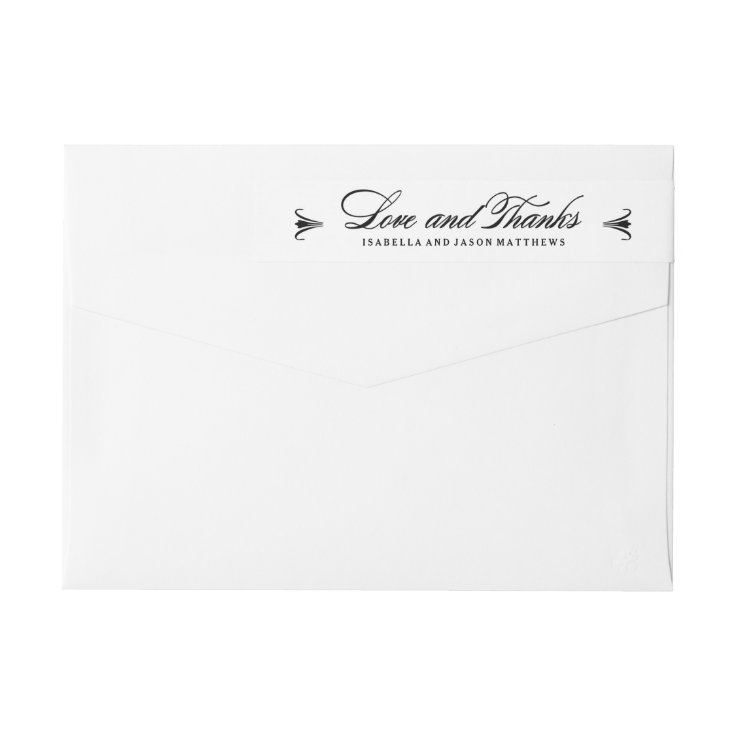 Elegance | Thank You Wraparound Address Label | Zazzle