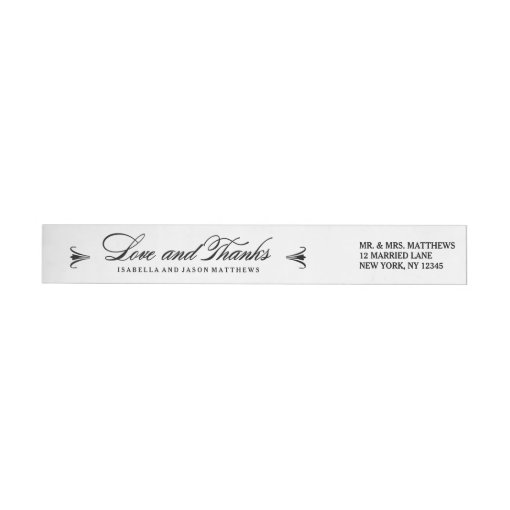 Elegance | Thank You Wraparound Address Label | Zazzle