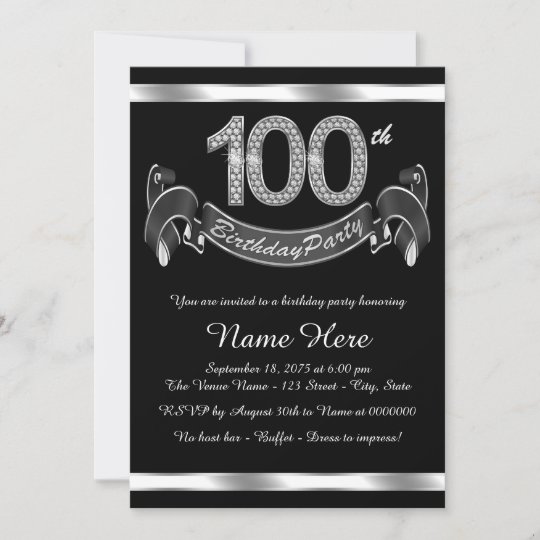 Elegant 100th Birthday Party Invitation | Zazzle.com
