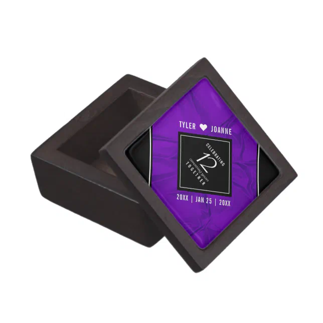 Elegant 12th Silk Wedding Anniversary Celebration Gift Box | Zazzle