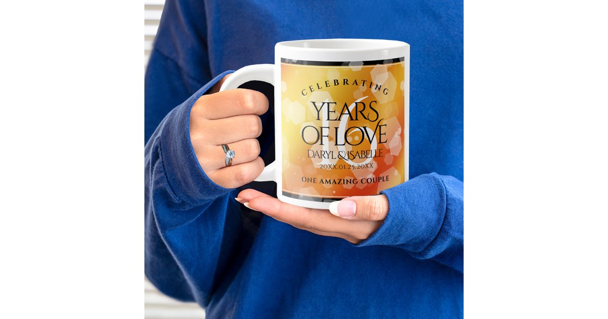Elegant 16th Golden Topaz Wedding Anniversary Giant Coffee Mug | Zazzle