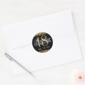 Elegant 18th Birthday Party Sparkles Gold Classic Round Sticker | Zazzle