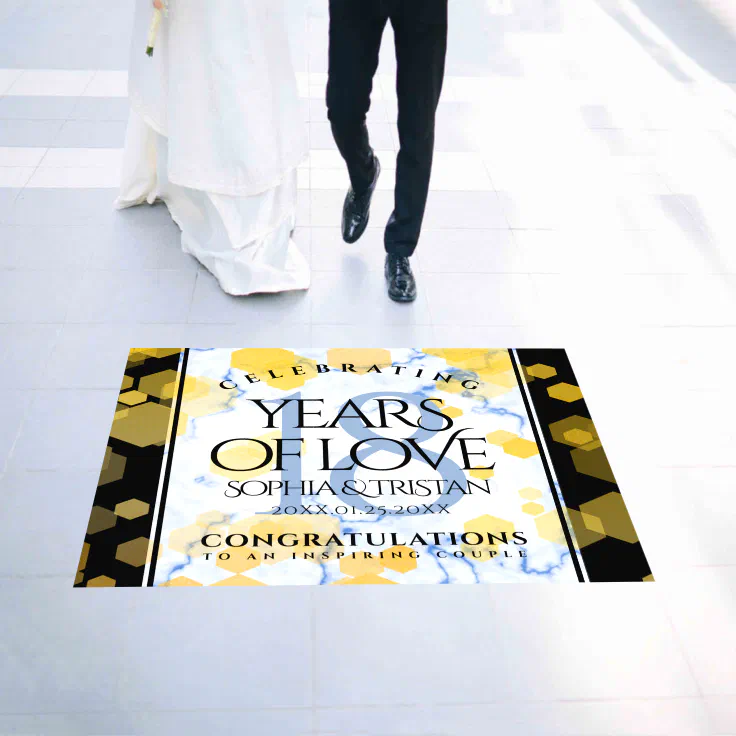 Elegant 18th Porcelain Wedding Anniversary Floor Decals | Zazzle