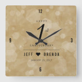 Elegant 1st Paper Wedding Anniversary Celebration Square Wall Clock ...