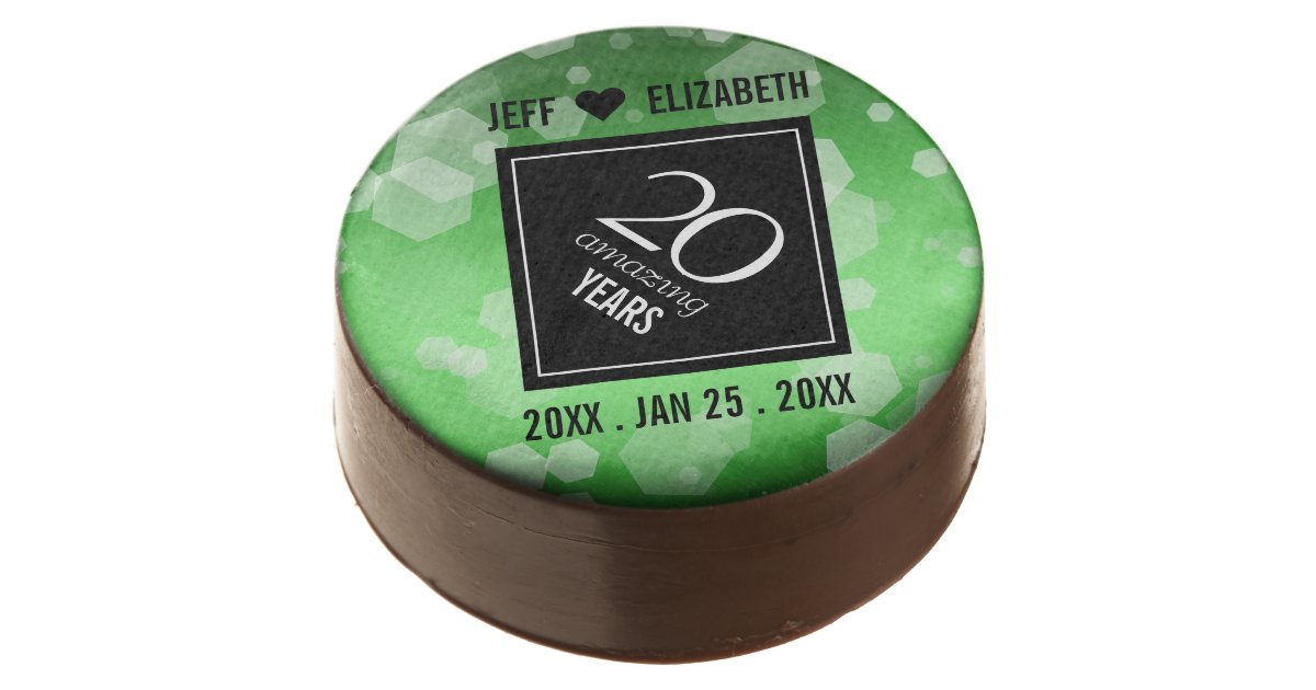Elegant 20th Emerald Wedding Anniversary Chocolate Covered Oreo | Zazzle