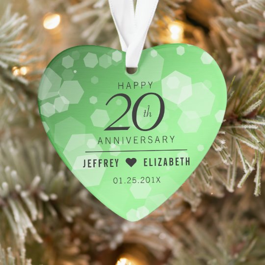 Elegant 20th Emerald Wedding Anniversary Ornament | Zazzle.com
