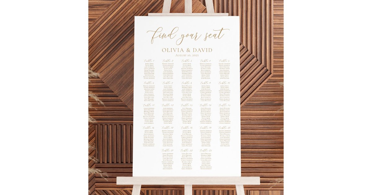 Elegant 23 Tables Find Your Seat Seating Chart Foam Board | Zazzle