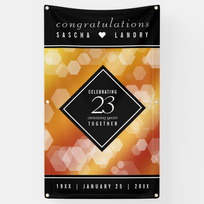 Elegant 23rd Imperial Topaz Wedding Anniversary Banner | Zazzle
