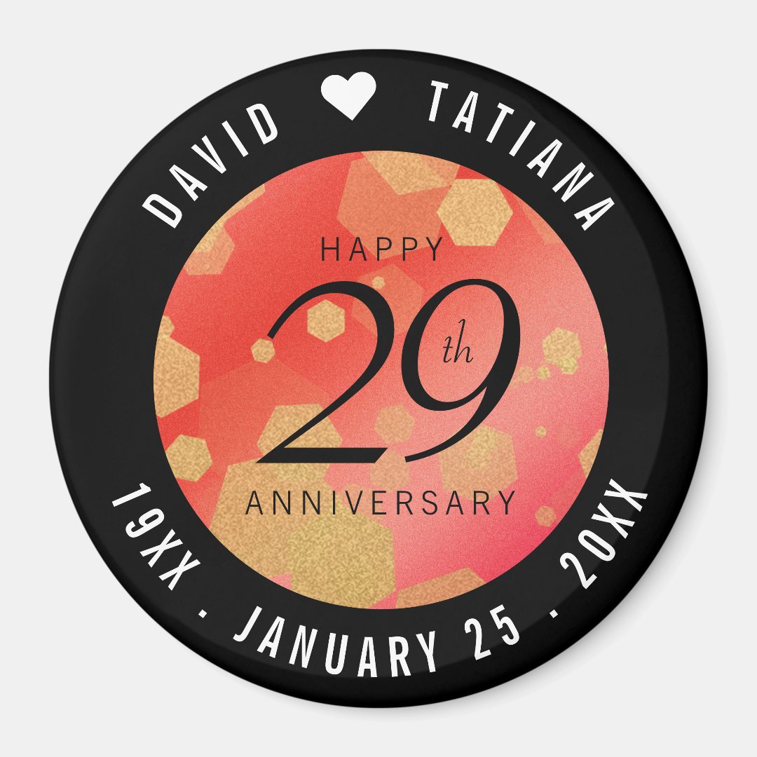 Elegant 29th Garnet Wedding Anniversary Magnet | Zazzle
